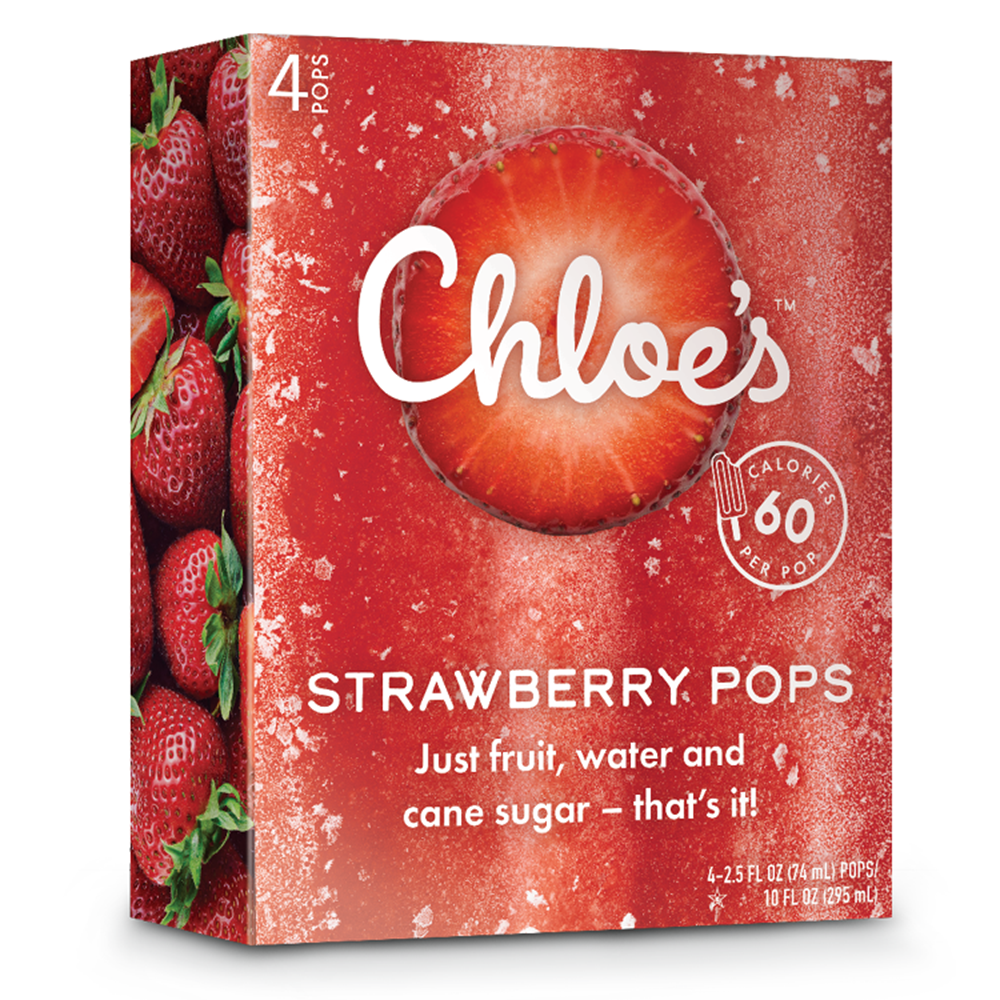 Chloe Strawberry Iced Fruit Pops - 24/2.5oz FROZEN - CHLOESTRAW