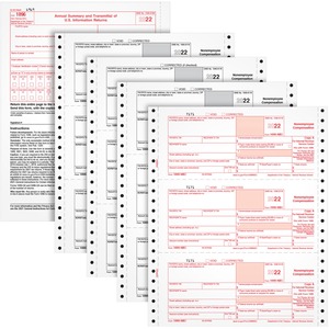 TOPS 4-part 1099-NEC Tax Forms 4 Part - White - 24 / Pack - TOP2299NEC