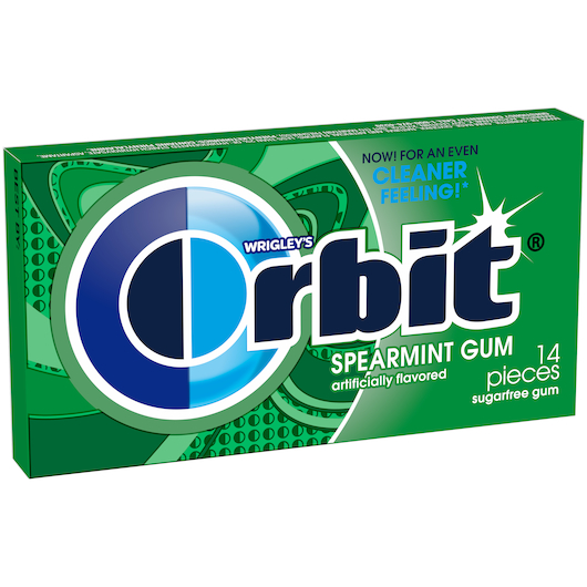 Orbit Spearmint Gum 14/Box 12 Boxes/Case - ORBITS