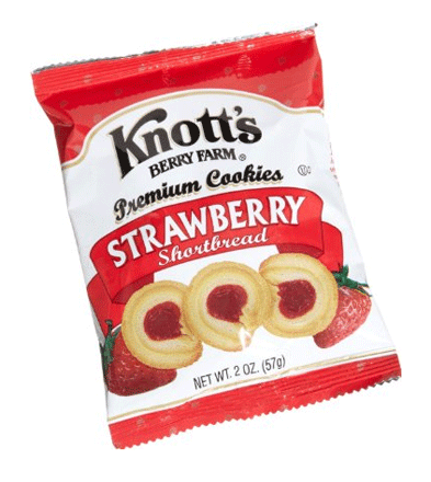 Knott's Strawberry Shortbread Cookies 60/2oz bags per case - KSSC