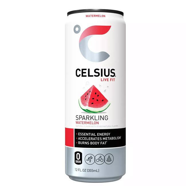 Celsius Sparkling Watermelon Energy Drink 12/12oz Cans - CELW