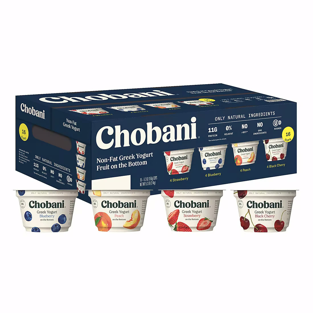 Chobani Non-Fat Greek Yogurt Variety Pack 16/Box - CHOVAR
