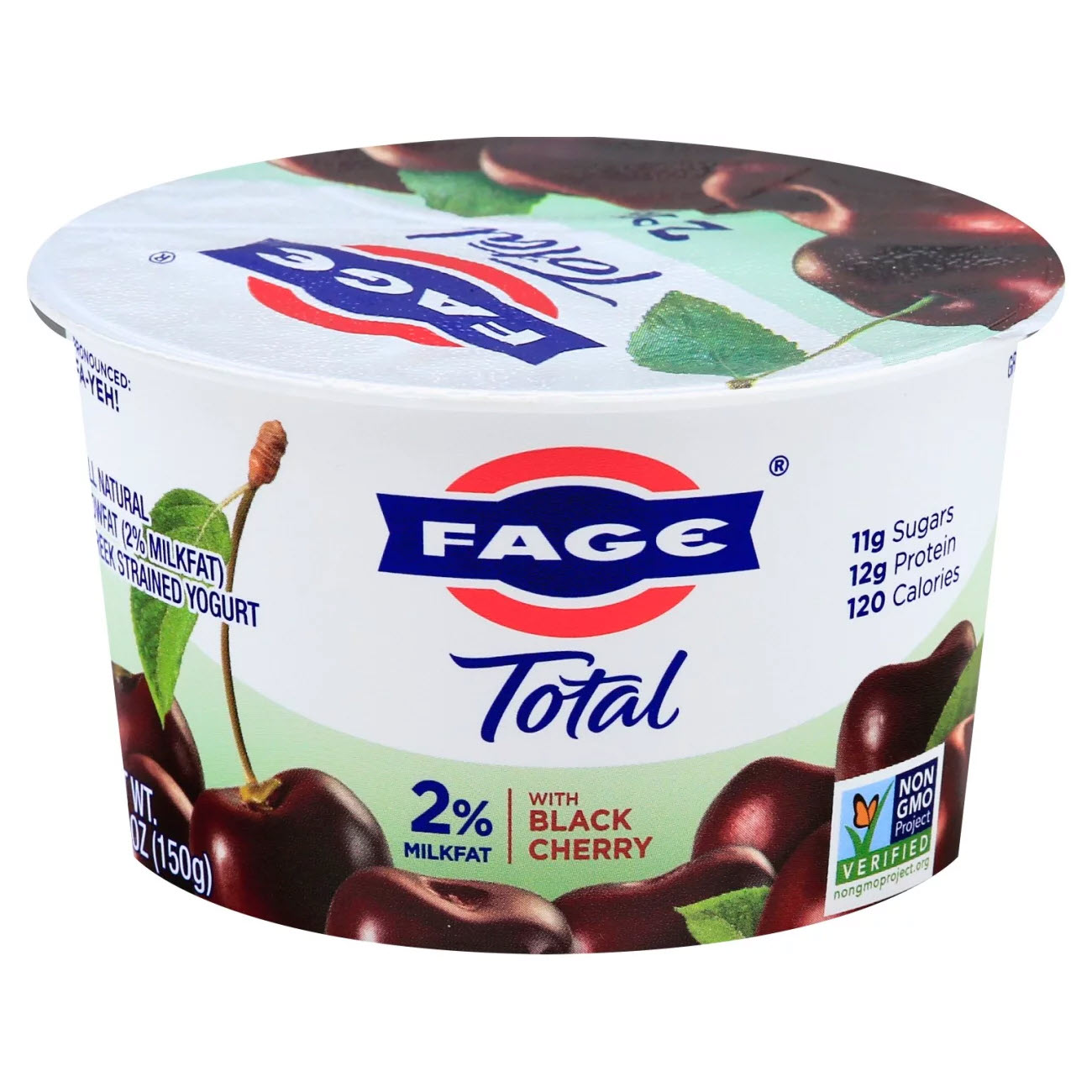 Fage Total 2% Black Cherry Greek Yogurt 12/5.3oz Cups - FCY