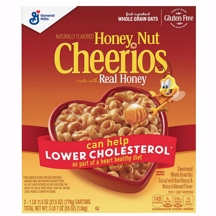 Honey Nut Cheerios - 55oz Box (2/27.5oz Bags) - GMHNC