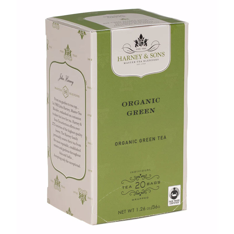 Harney & Sons Organic Green Tea 6/20ct Boxes - HARNEYGC