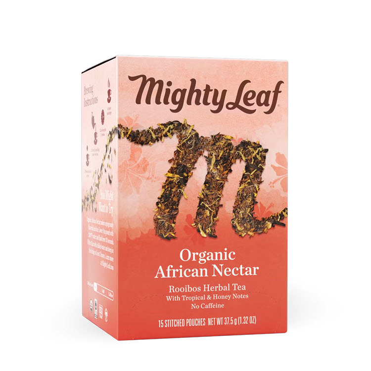 Mighty Leaf Organic African Nectar Tea Bags 6/15ct Boxes - MLAN