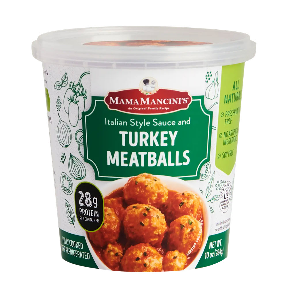 Mama Mancini's Italian Turkey Meatballs 10oz Cup 12/Case - MMTMB