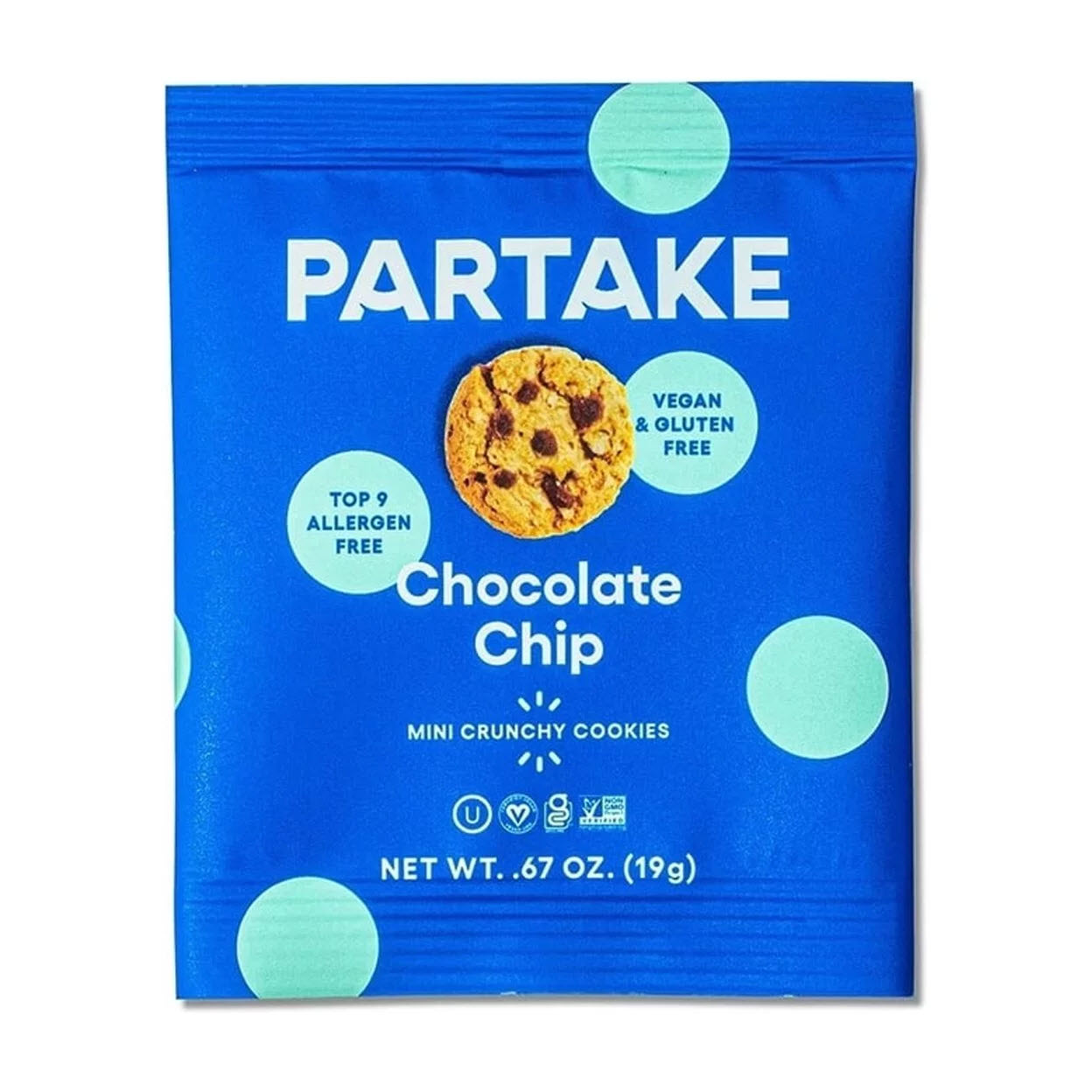 Partake Mini Chocolate Chip Cookies 100/.67oz Bags - PARCC