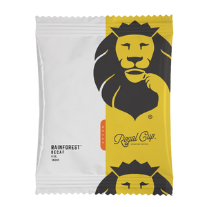 Royal Signature Rainforest Decaf 8oz Ground Coffee 48/8oz Bags - RSRD