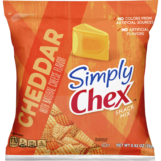 Simply Chex Cheddar Snack Mix 60/.92oz Bags - SCHEXC