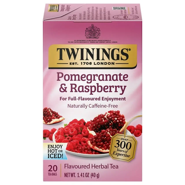 Twinings Pomegranate & Raspberry Tea Bags 6/20ct Boxes - TPRT