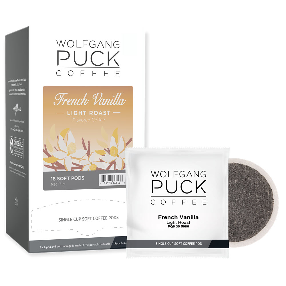 Wolfgang Puck French Vanilla Coffee Pods 6/18ct Boxes - WPFV