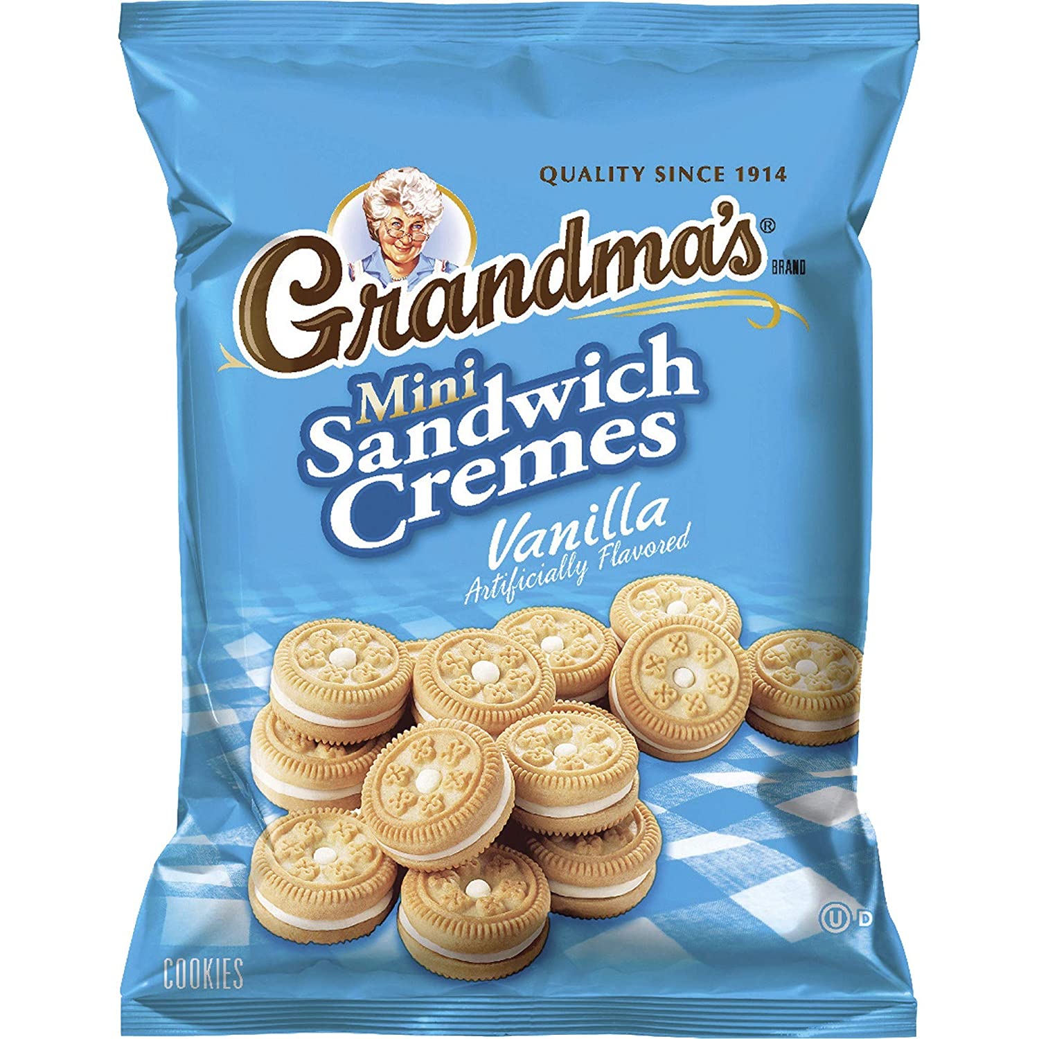 Grandma's Sandwich Cookies, Vanilla Creme Minis - 60/2.12oz Bags - GRANDMV